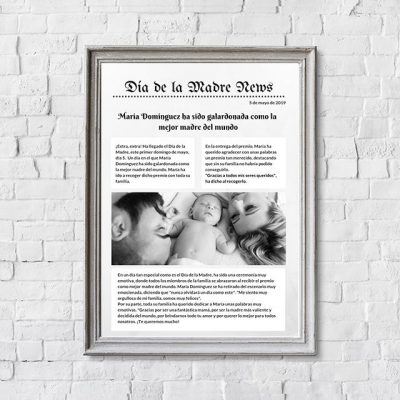 Mamá noticias lámina digital e impresa con marco en Ailoviu